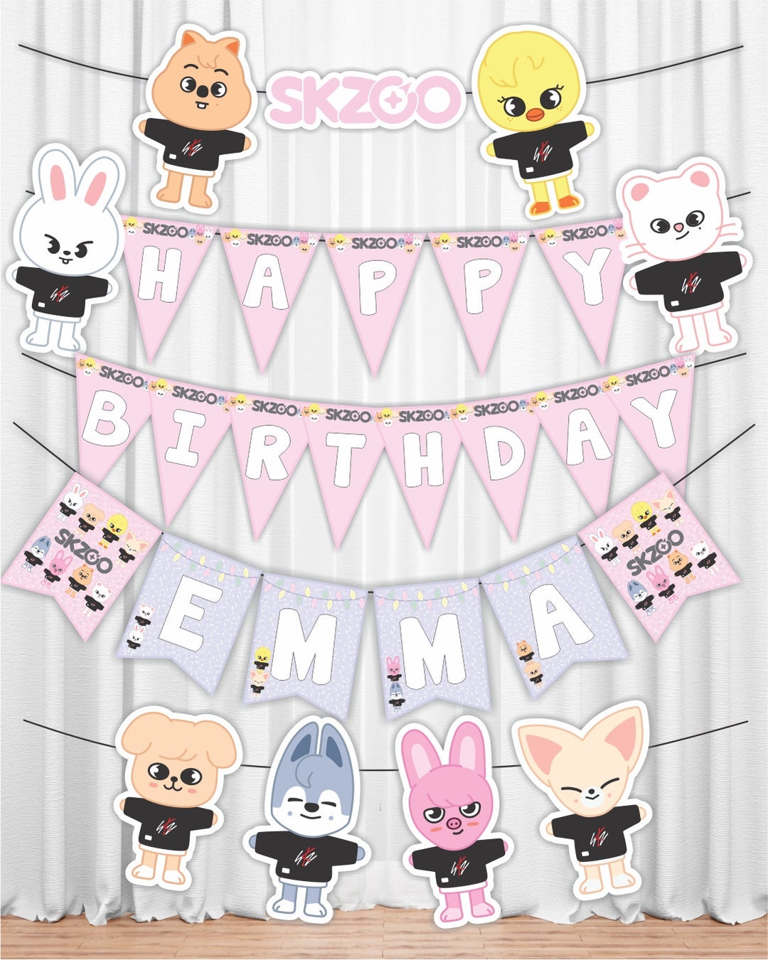 Stray Kids Skzoo Printable Happy Birthday Banners. Party Decoration ...