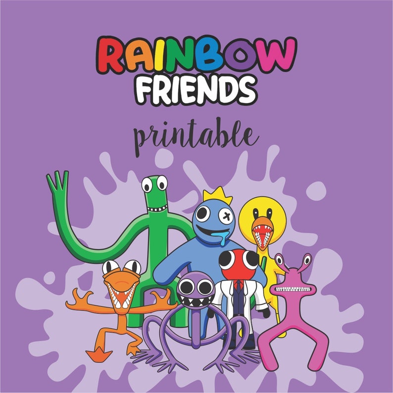 Rainbow Friends Printable Birthday Party Decoration.rainbow Friends ...
