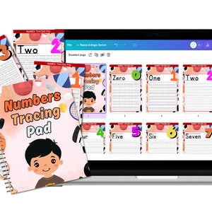 Kids Worksheet Numbers Tracing Pad Printable Busy Books - Etsy
