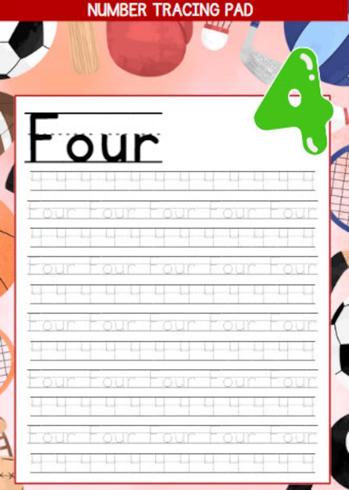 Kids Worksheet Numbers Tracing Pad Printable Busy Books - Etsy