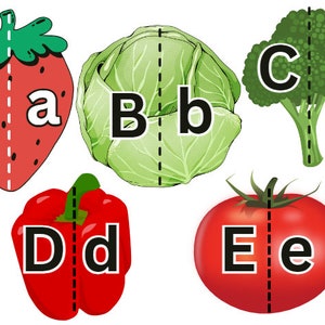 Alphabet Cooking Cut Vegetables and Fruits Printable Busy Books for ...