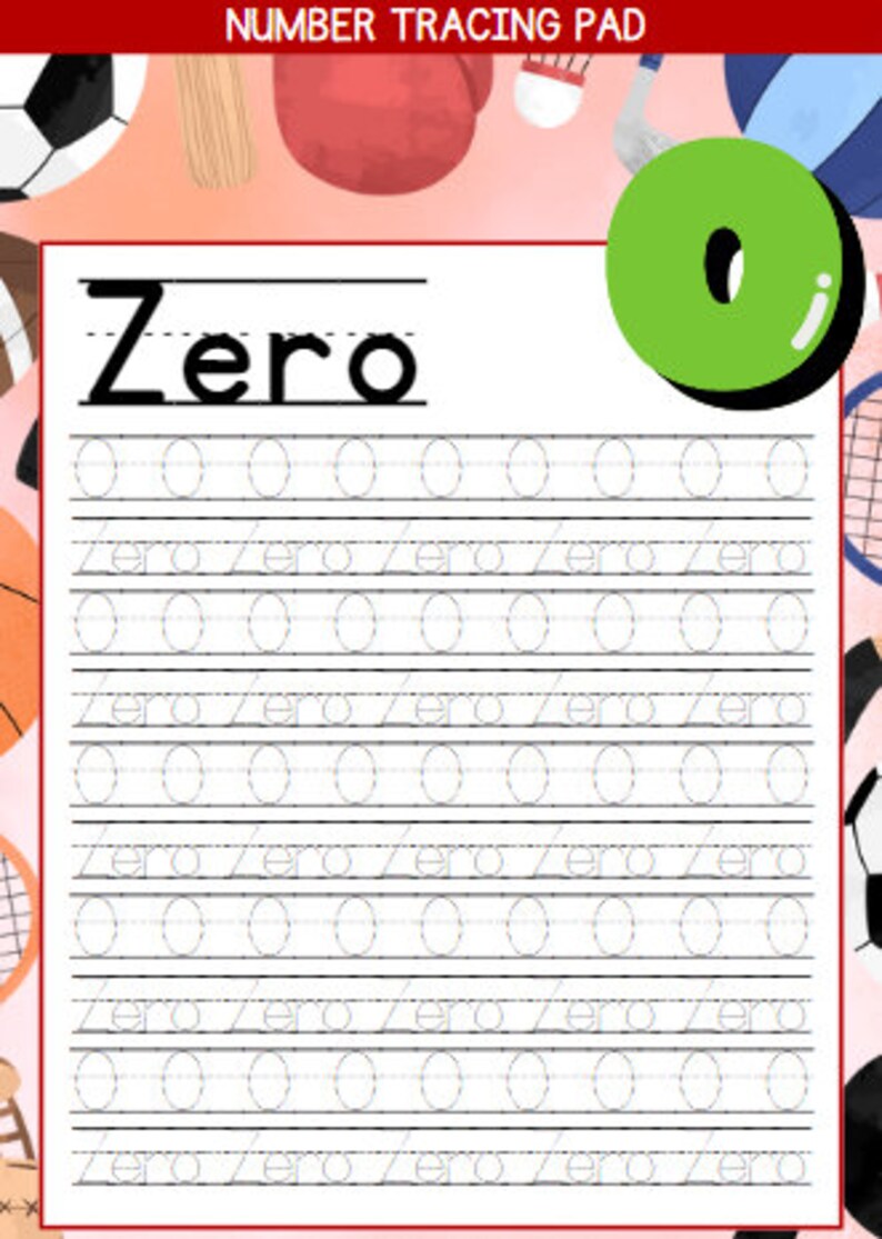 Kids Worksheet Numbers Tracing Pad Printable Busy Books - Etsy