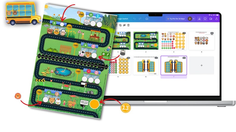 Bus Stop Math Practice Game for Kids up to 8 Years Old - Etsy