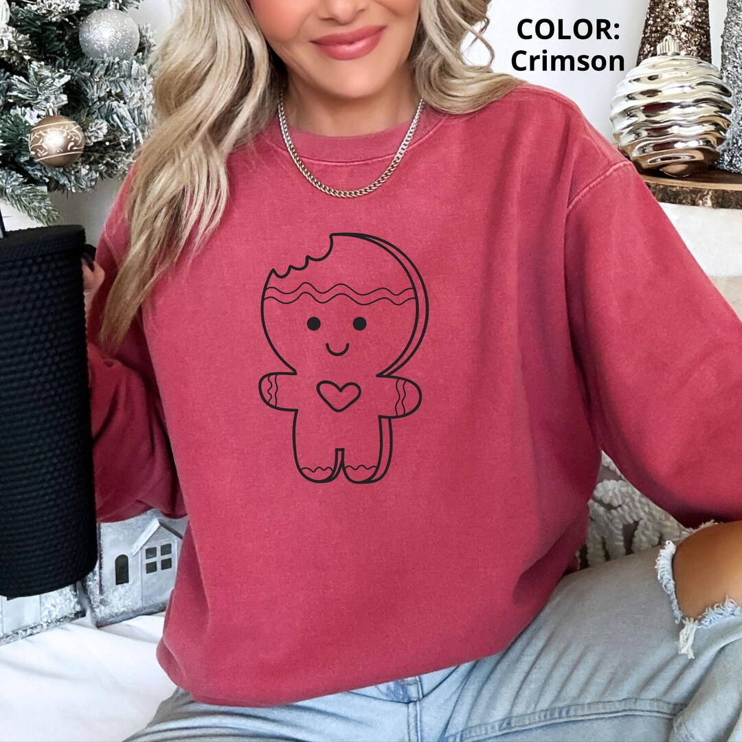Gingerbread Man Sweatshirt, Garment-dyed Sweatshirtcomfort Color ...