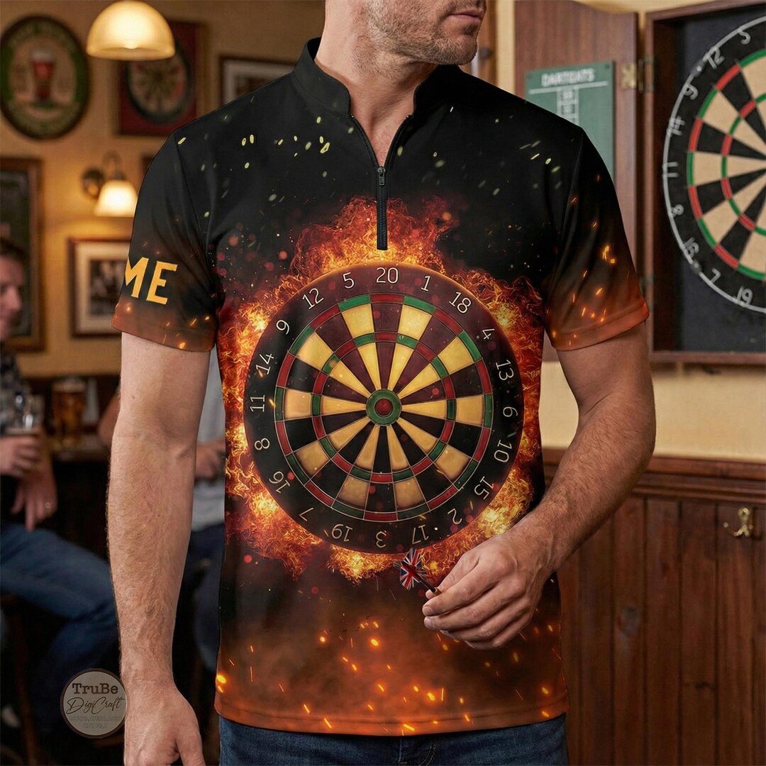 Personalized Dart Kings Fire Jersey Shirt, Custom Name Dart Flame Shirt ...