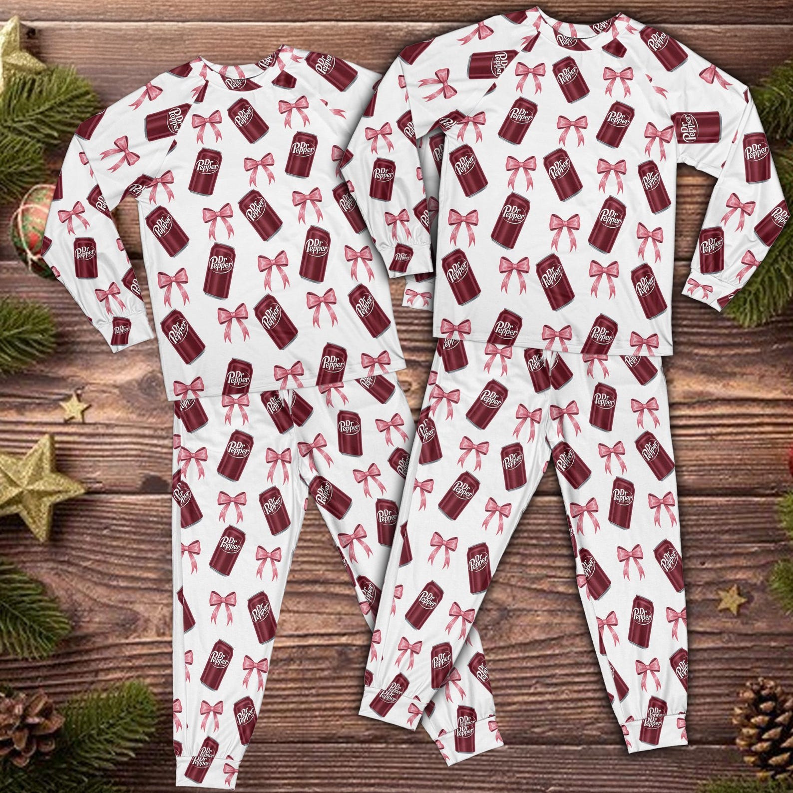 Coquette Dr Pepper Pajamas Set, Cute Pinky Soda Sleepwear for Girls, Dr ...
