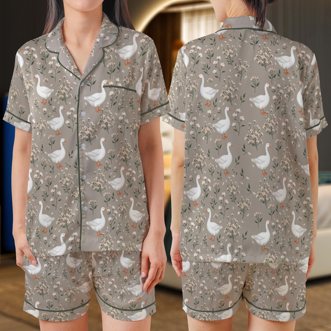 Silly Goose Satin Pajama Set: Funny, Cozy Sleepwear - Etsy Australia