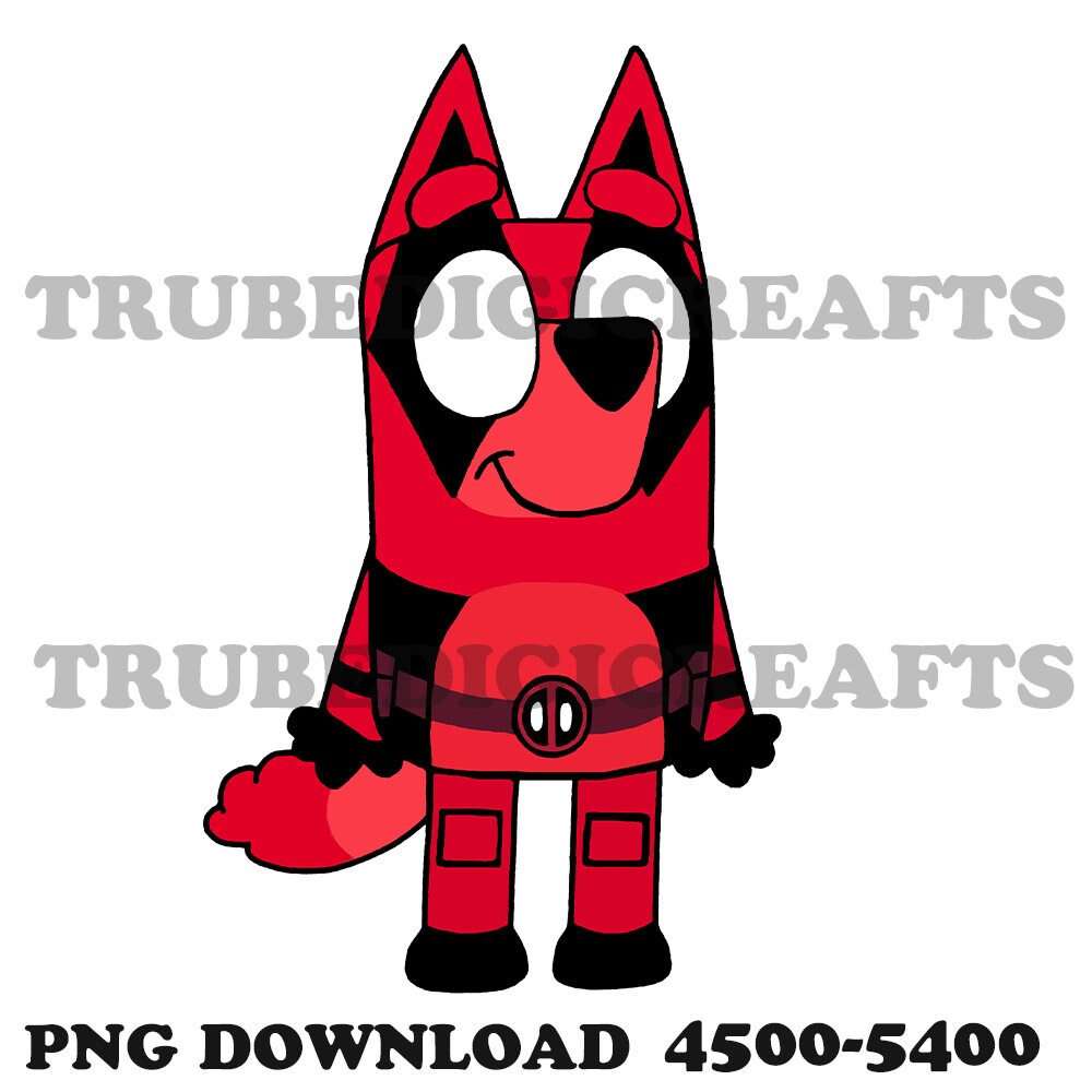 Bluey Deadpool Png, Deadpool Png, Deadpool Digital Download, Bluey ...