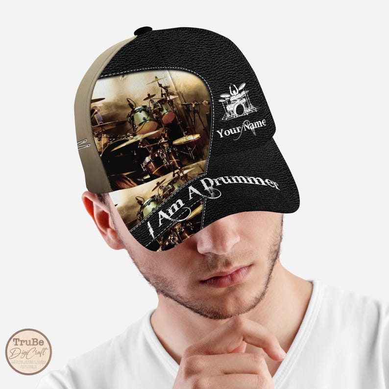 Personalized Drummer Baseball Cap: Custom Name Drum Set Hat - Etsy
