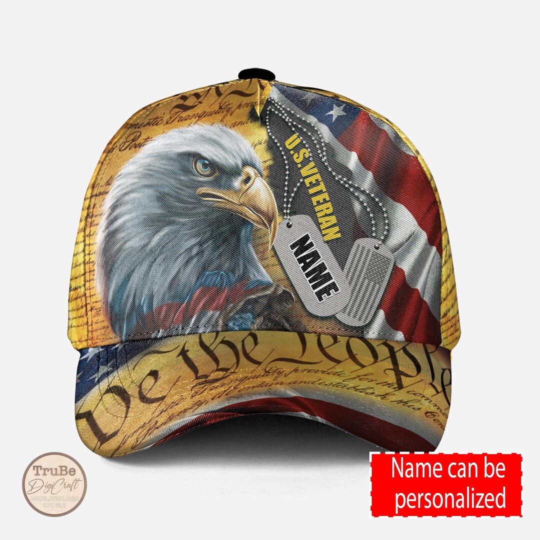 Personalized American Veteran Patriotic Baseball Caps, Custom Name ...