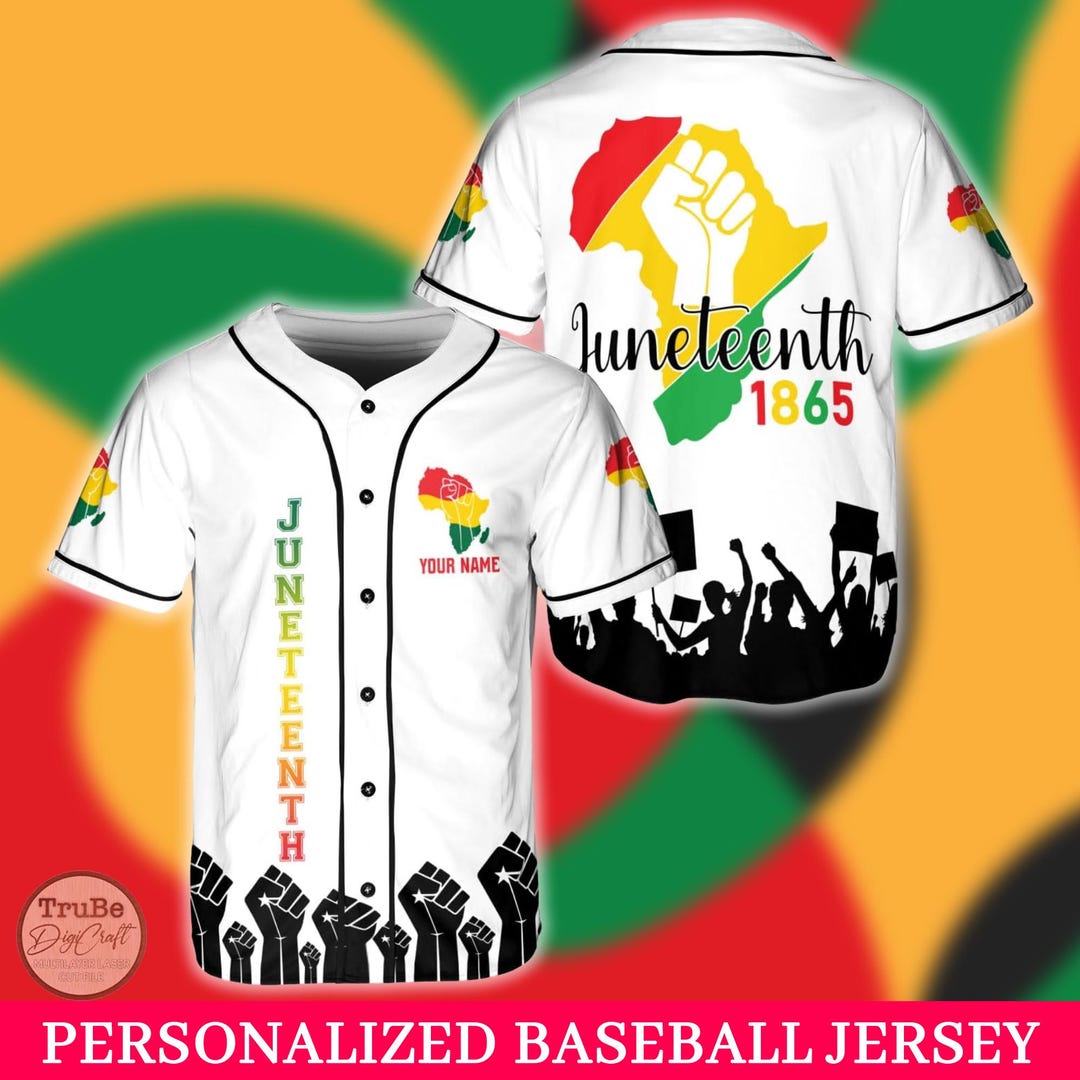 Personalized Juneteenth Baseball Jersey: Custom Name & Number - Etsy