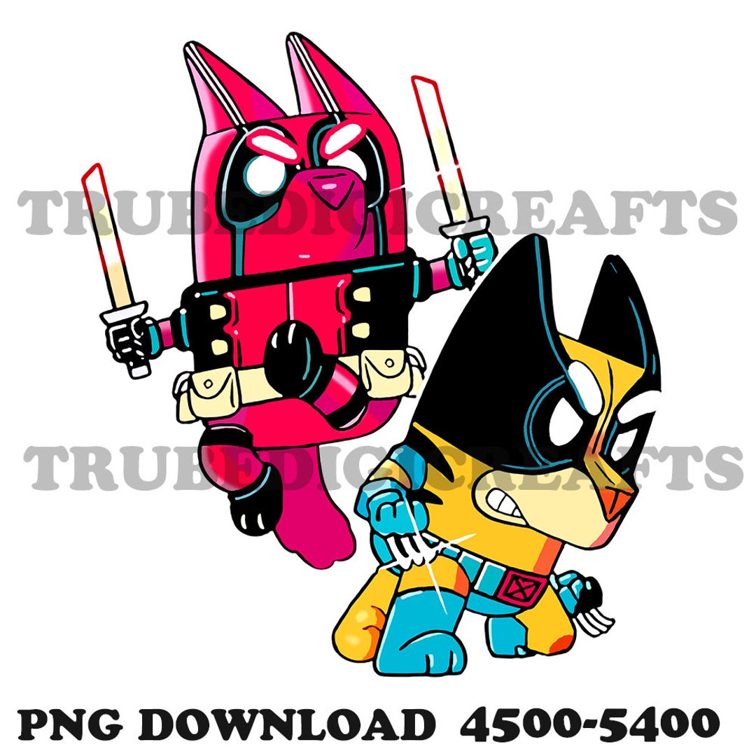 Bluey Deadpool Wolverine Png, Deadpool Png, Deadpool Digital Download ...