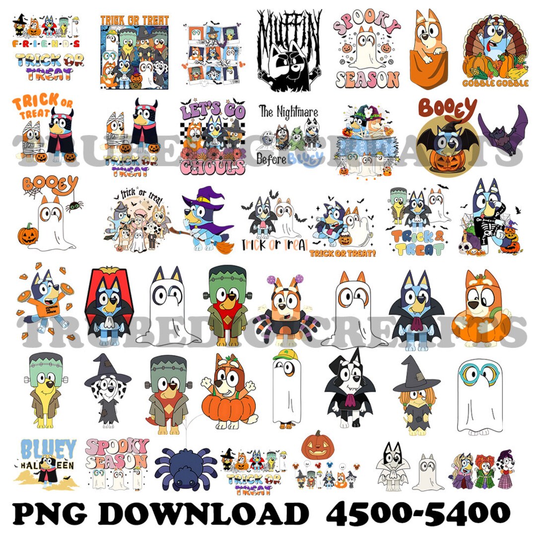 Blue Family Halloween Png ,bluey Halloween Png, Bluey Spooky Png, Trick ...