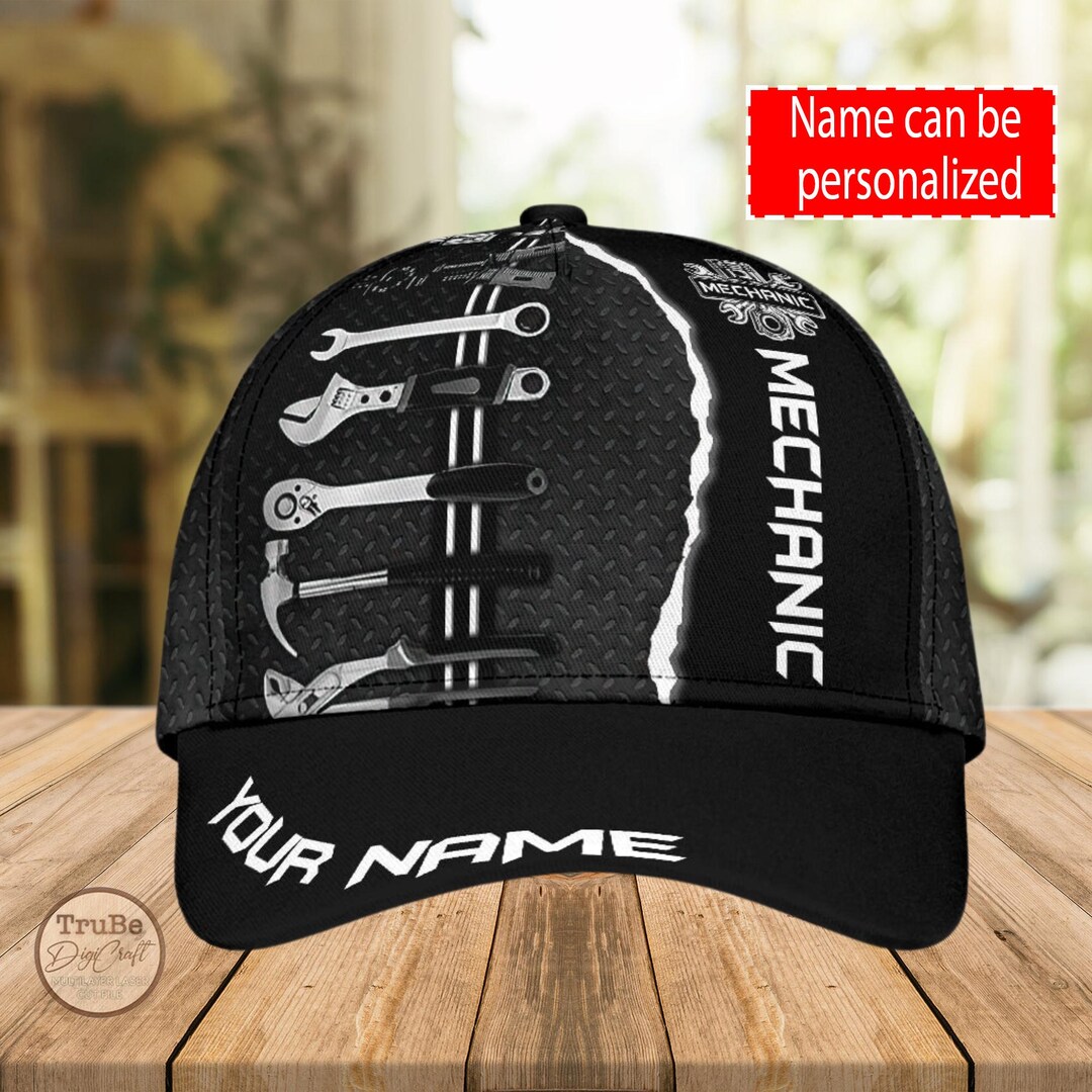 Personalized Name Mechanic Baseball Cap, Custom Mechanic Tool Classic ...