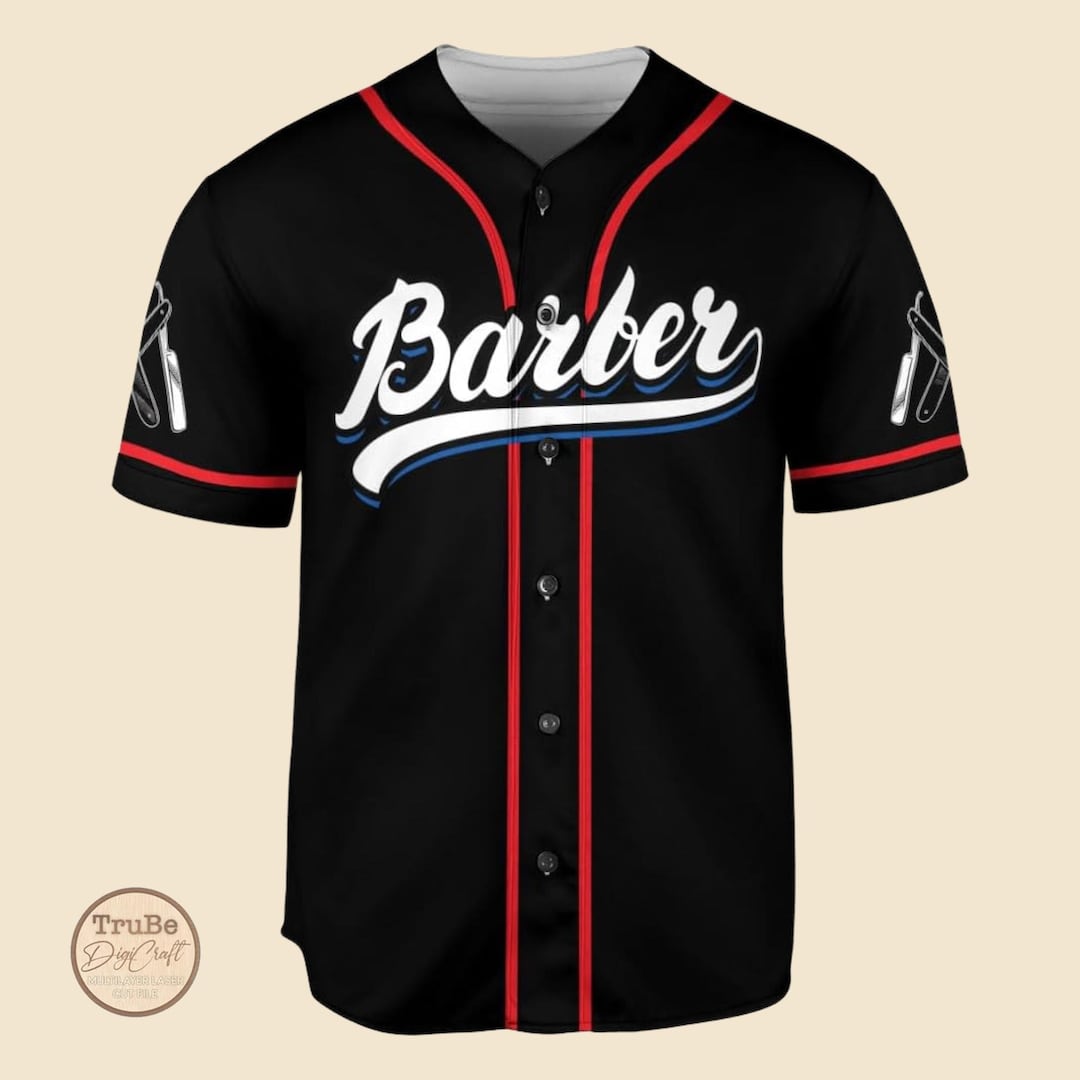 Personalized Name Barber Baseball Jersey for Men, Custom Hair Stylist ...