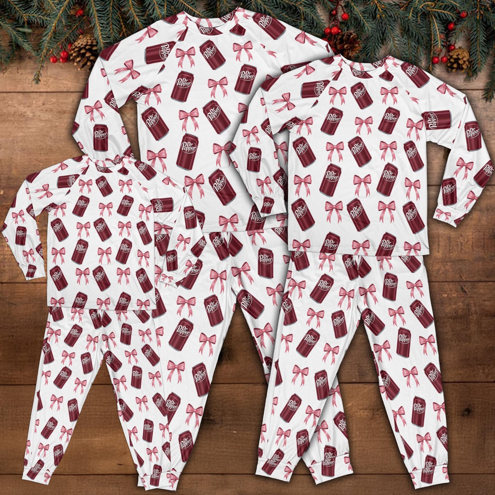 Coquette Dr Pepper Pajamas Set, Cute Pinky Soda Sleepwear for Girls, Dr ...