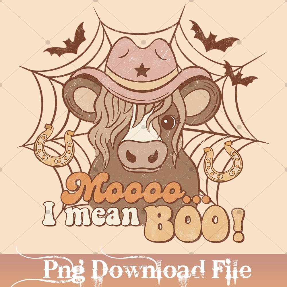 Moo I Mean Boo Png, Boo Cow Halloween Png, Halloween Ghost Png, Farm ...