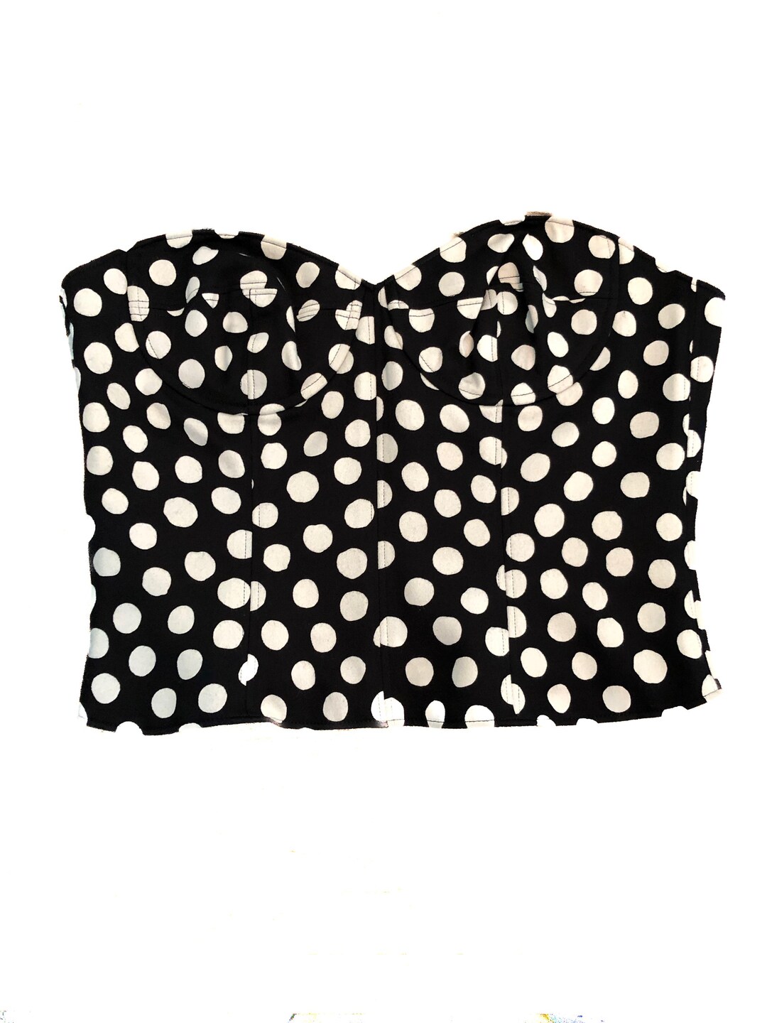 Vintage Emmanuel Kahn Black & White Polka Dot Bustier - US 8 / FR 42 - Etsy