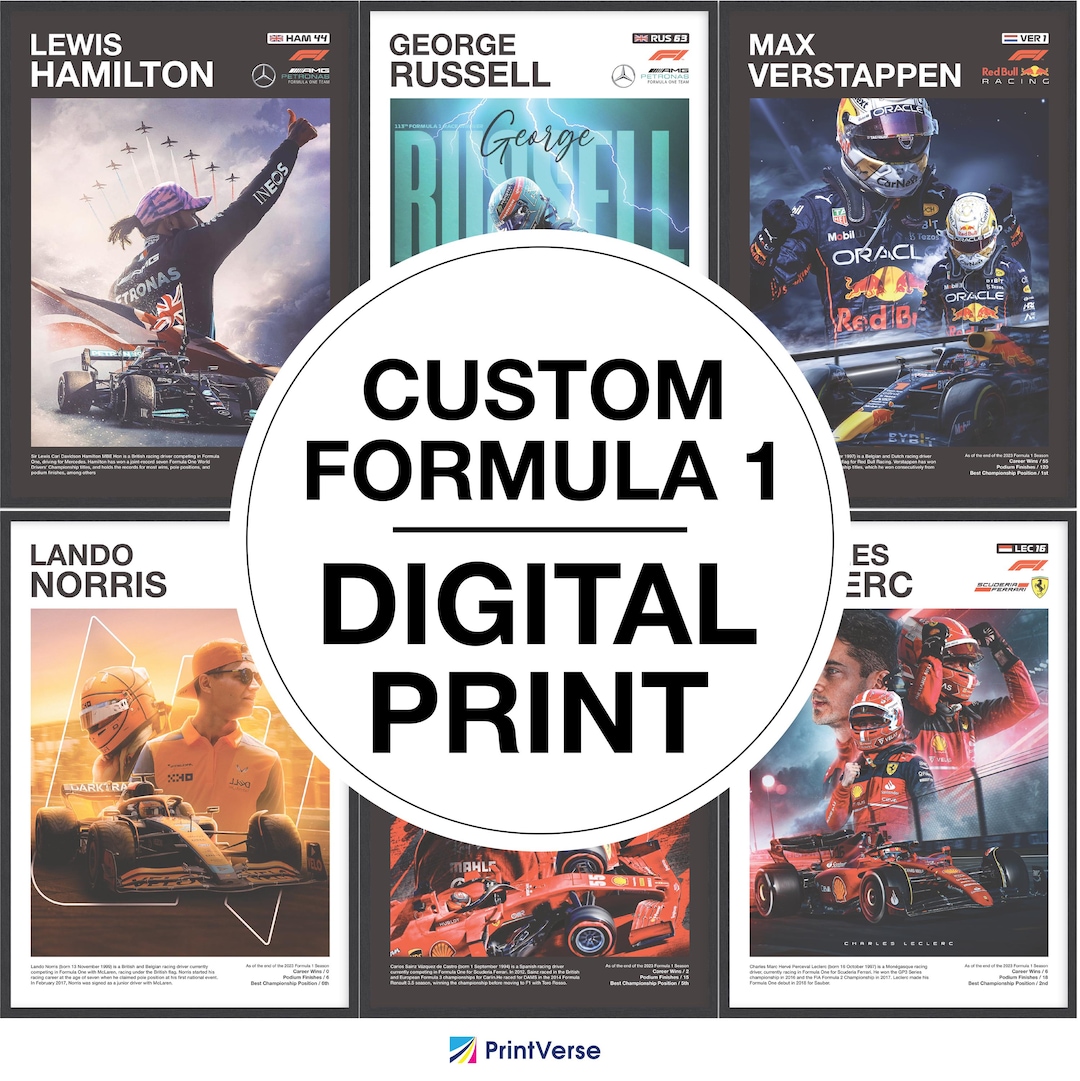 Custom F1 Poster, Formula 1 Print, F1 Poster, Formula 1 Print Poster ...