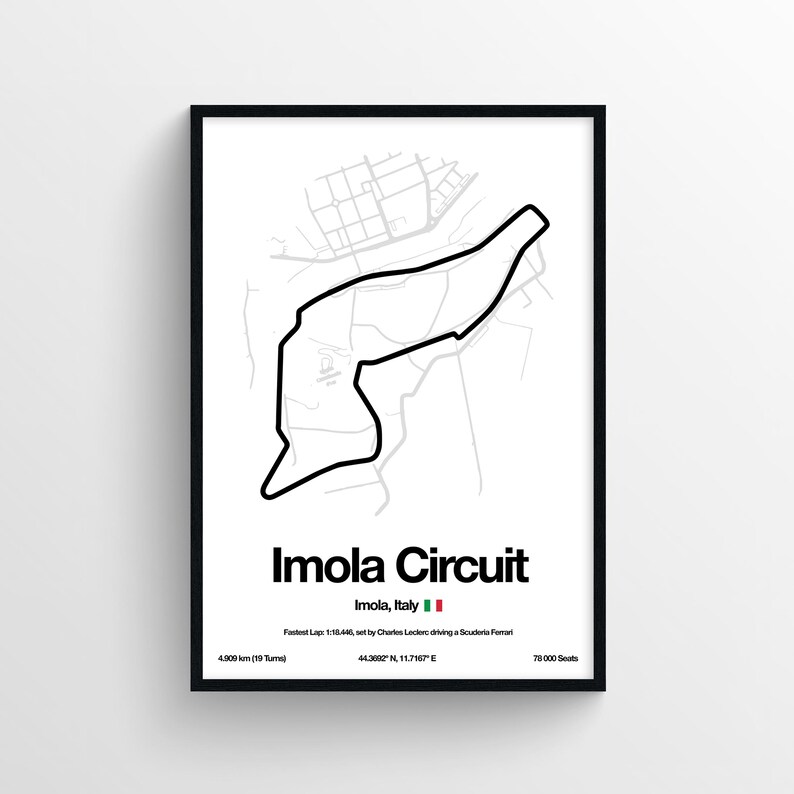 Imola Italy Grand Prix F1 Poster Italian Print Formula 1 Prints Grand ...