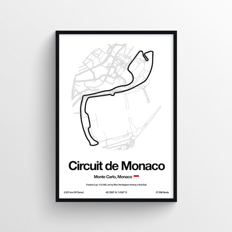 Monaco Monte Carlo Grand Prix F1 Poster Print Formula 1 Prints Grand ...