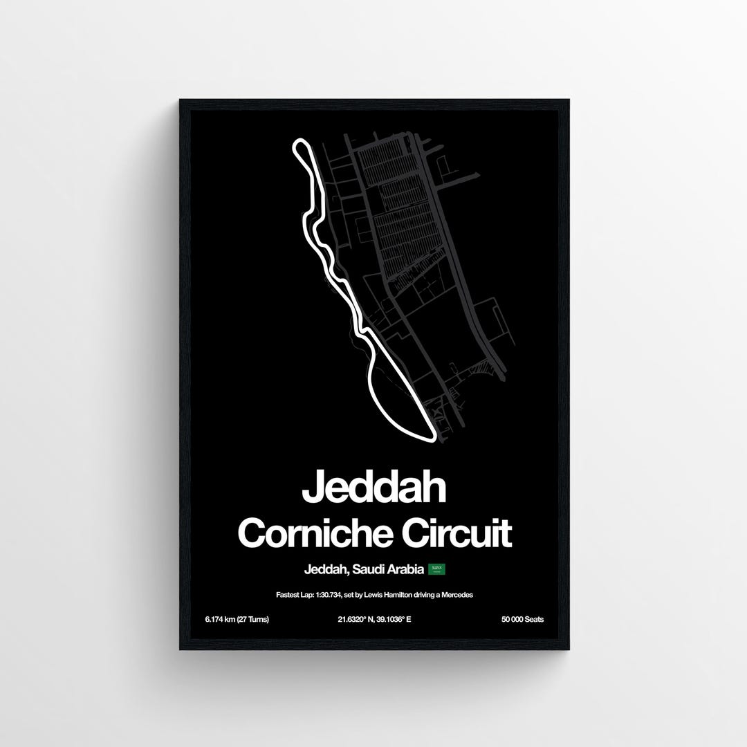 Jeddah Saudi Arabia Grand Prix F1 Poster Saudi Arabian Print Formula 1 ...