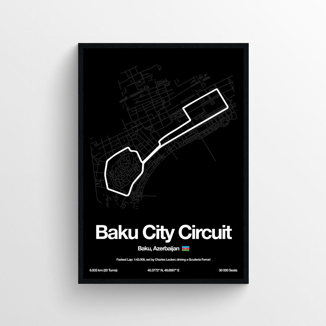 Baku City Circuit Azerbaijan Grand Prix F1 Poster Print Formula 1 ...