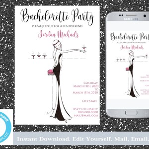 Bachelorette Party Template, Text Bachelorette Weekend Invitation ...