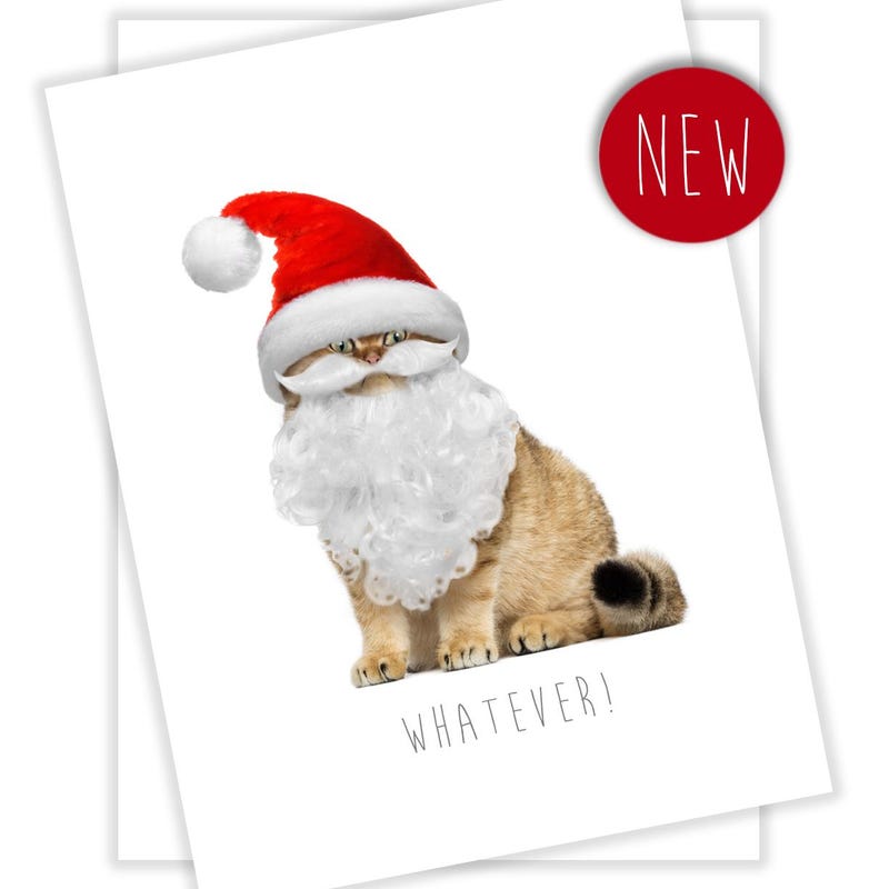 Christmas Cat Card - Etsy