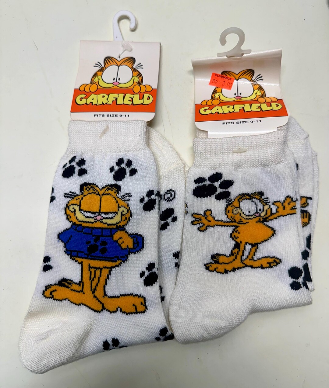 Vintage Garfield Paw Print Socks 2 Pairs, Women Size 9-11 - Etsy