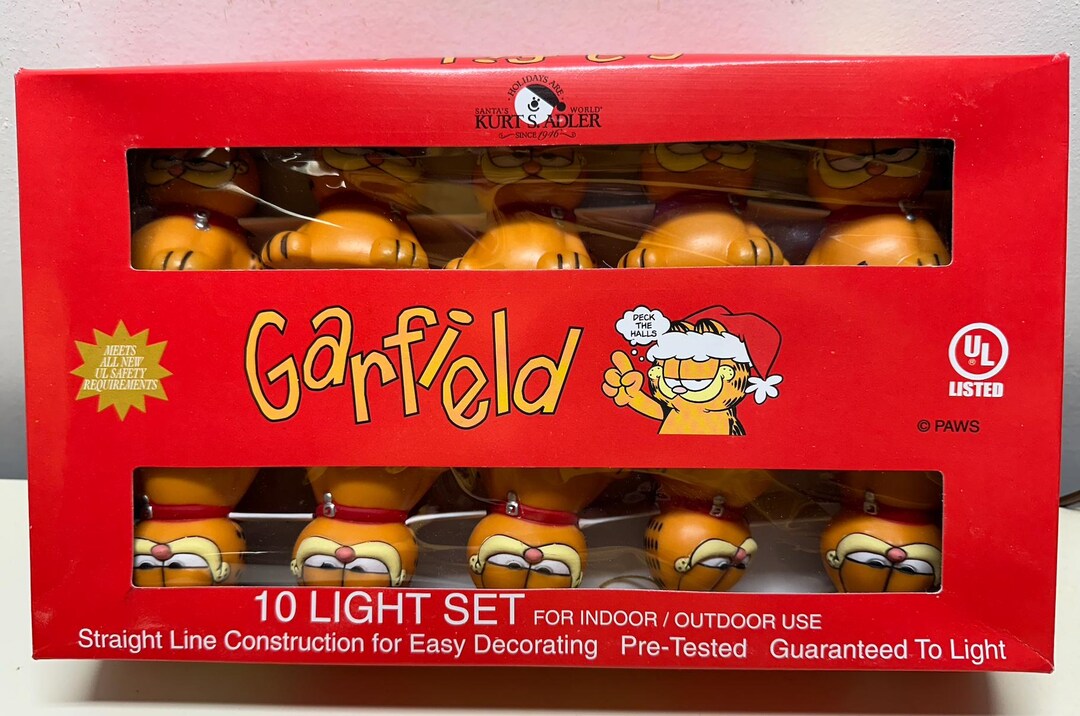Vintage Kurt Adler and PAWS Garfield Christmas String Lights Works - Etsy