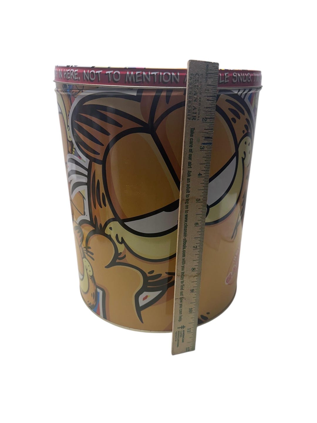 Vintage Large Garfield Metal Tin and Stuffed Garfield - Etsy
