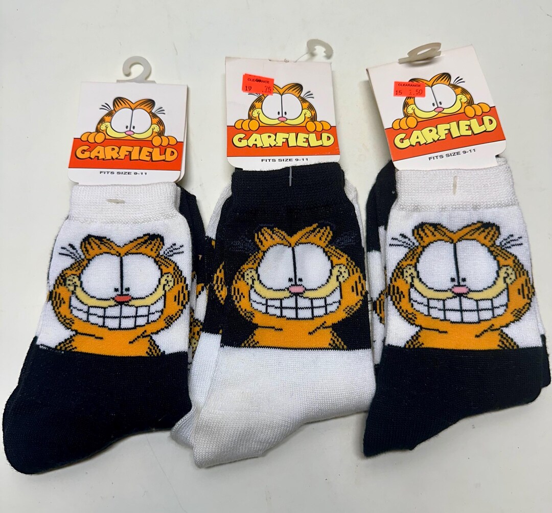 Vintage Garfield Socks - 3 Pairs, Women Size 9-11 - Etsy
