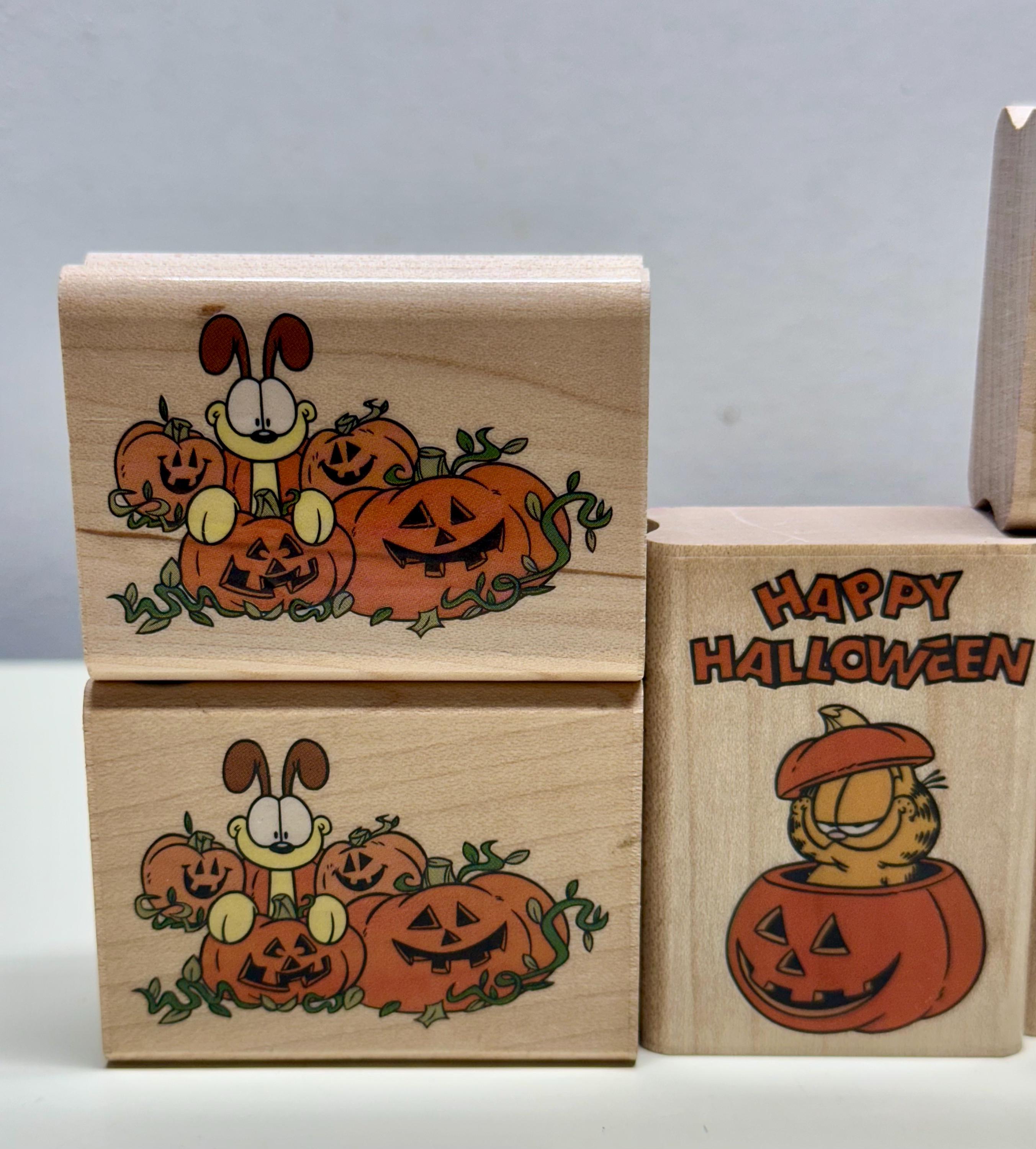Vintage Wooden Garfield Rubber Stamps Set of 11 Holiday Stamps - Etsy