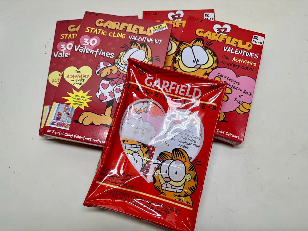 Vintage Garfield Valentine's Day Cards, Set of 5 Boxes - Etsy