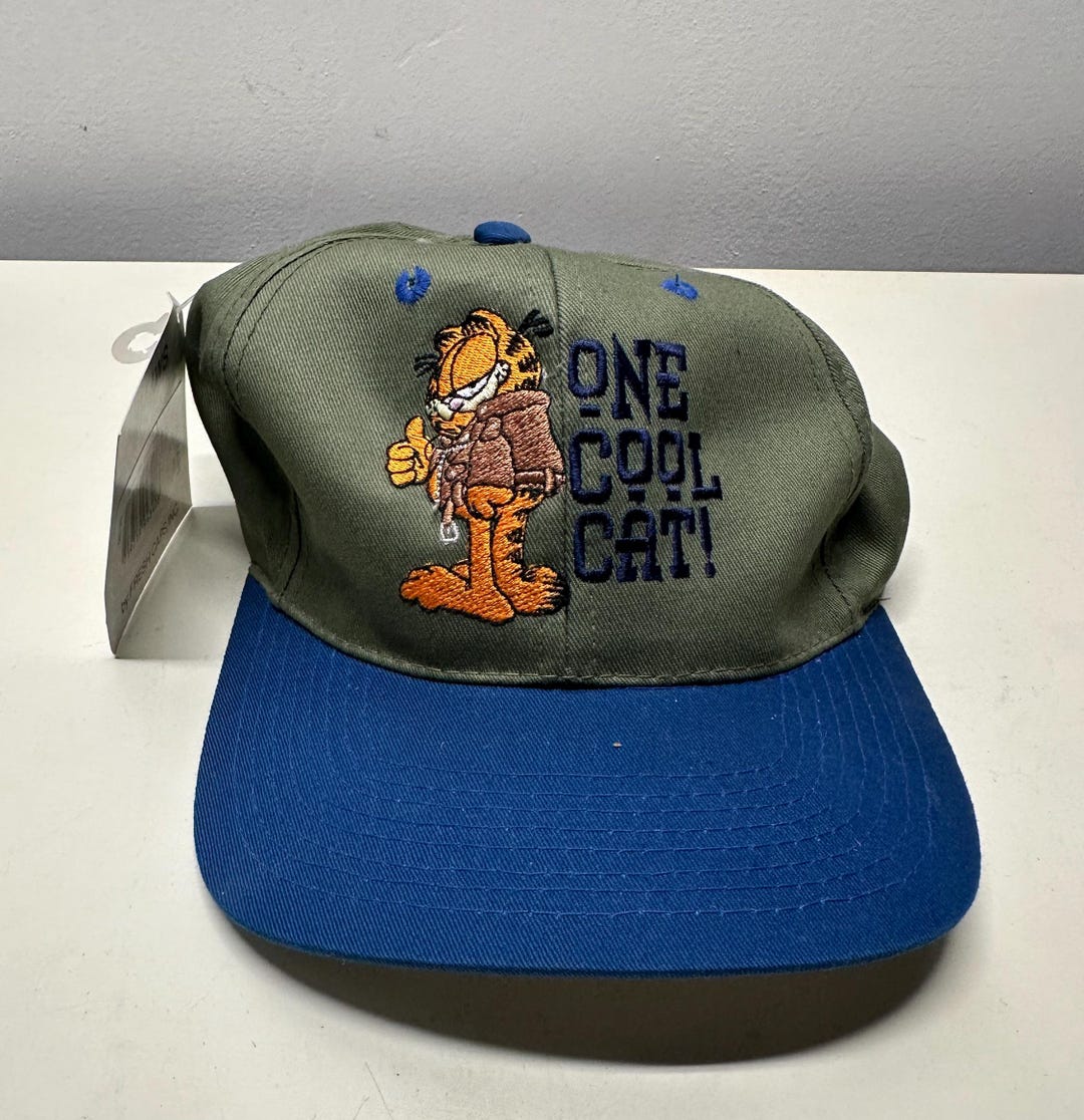 Vintage Garfield One Cool Cat Adult Baseball Cap by Fresh Caps - Etsy