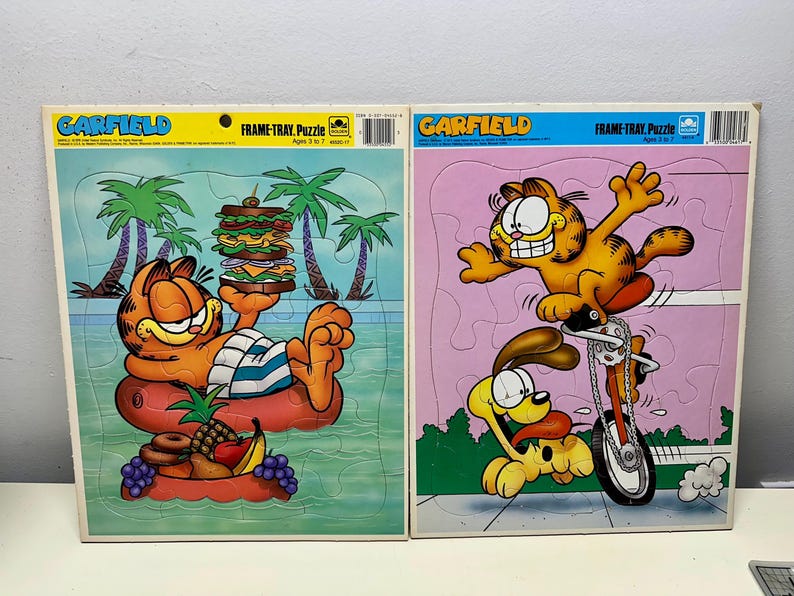 Vintage Garfield Puzzles, Set of 6 - Etsy