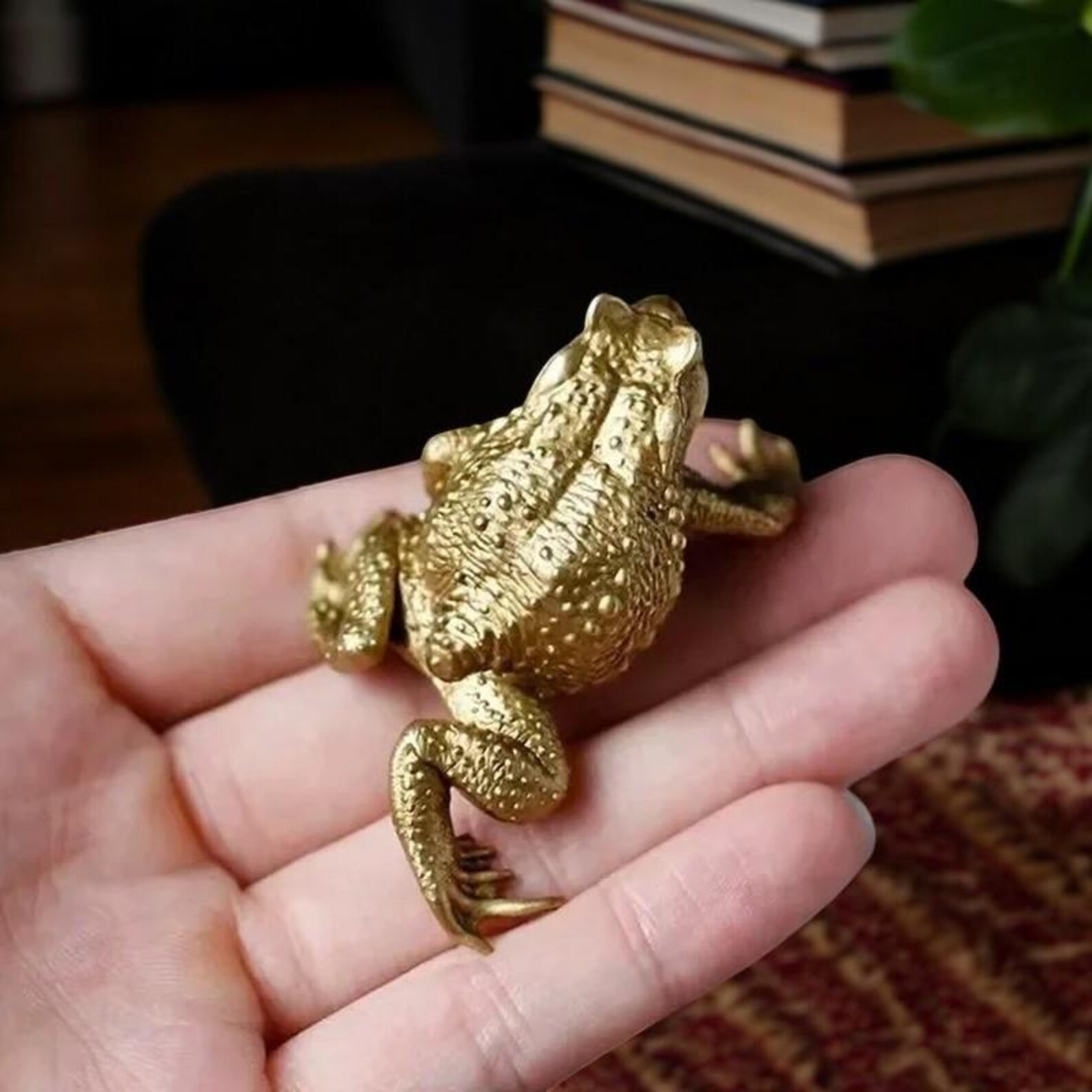 Antique Handmade Small Toad Figurine, Personalized Pet Ornament, Golden ...