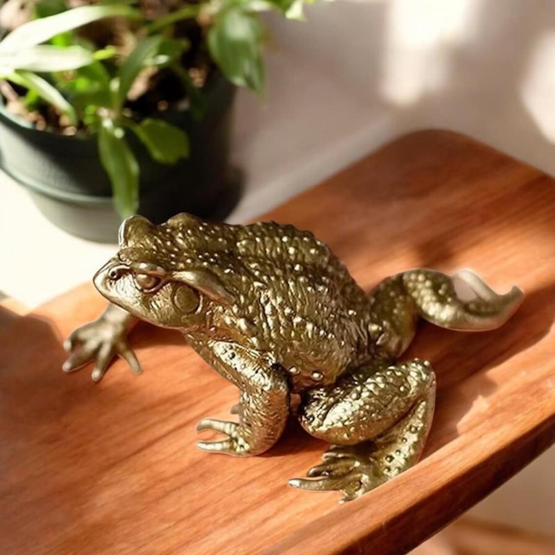 Antique Handmade Small Toad Figurine, Personalized Pet Ornament, Golden ...