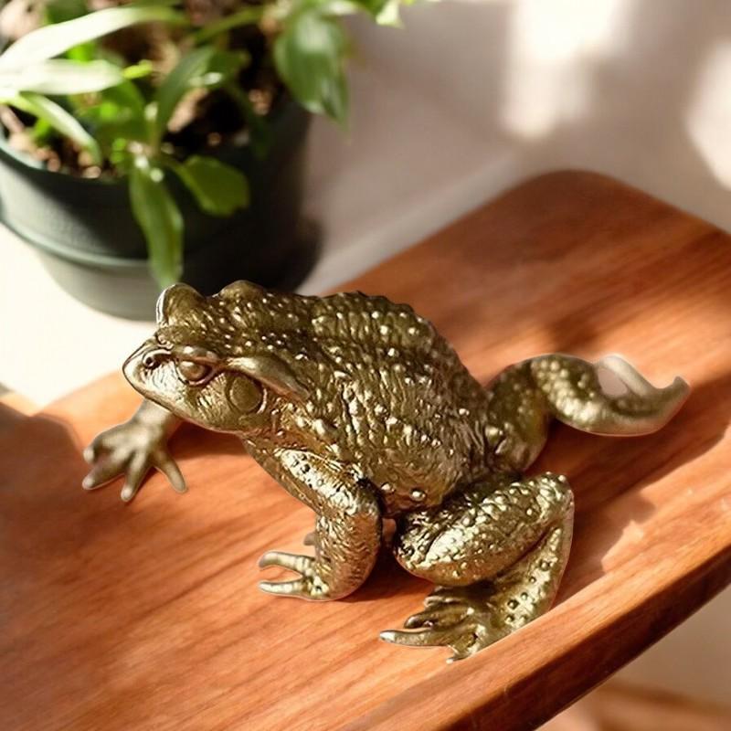 Antique Handmade Small Toad Figurine, Personalized Pet Ornament, Golden ...