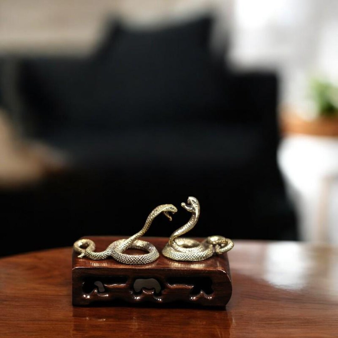 Vintage Cobra Snake Figurines, Mini Copper Zodiac Animal Statues, Brass ...