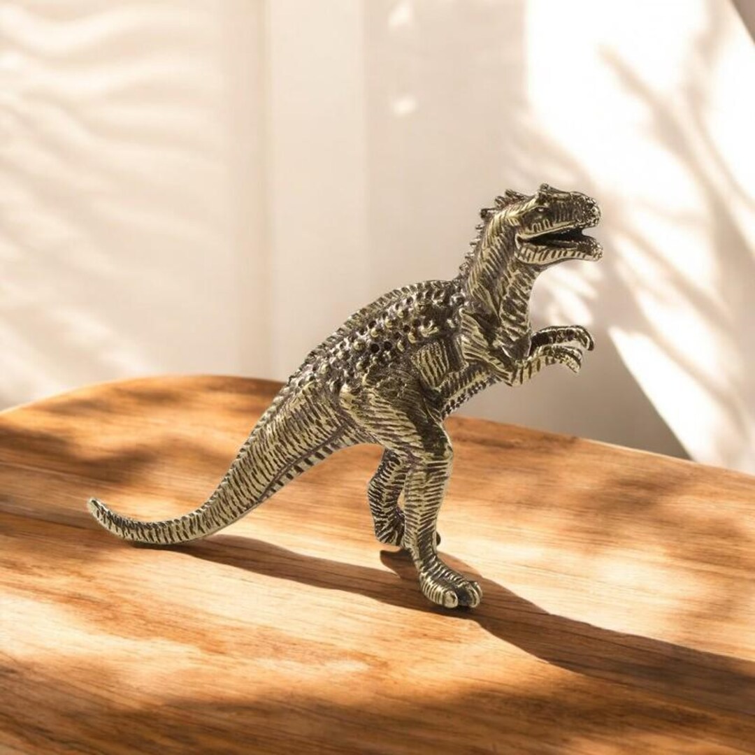 Heavy Brass Allosaurus Figurine – Mini Dinosaur Statue, Metal ...