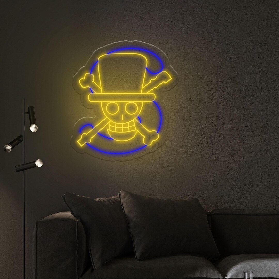 Skull and Crossbones Neon Sign, Game Room Wall Art, Fantastic Wall ...