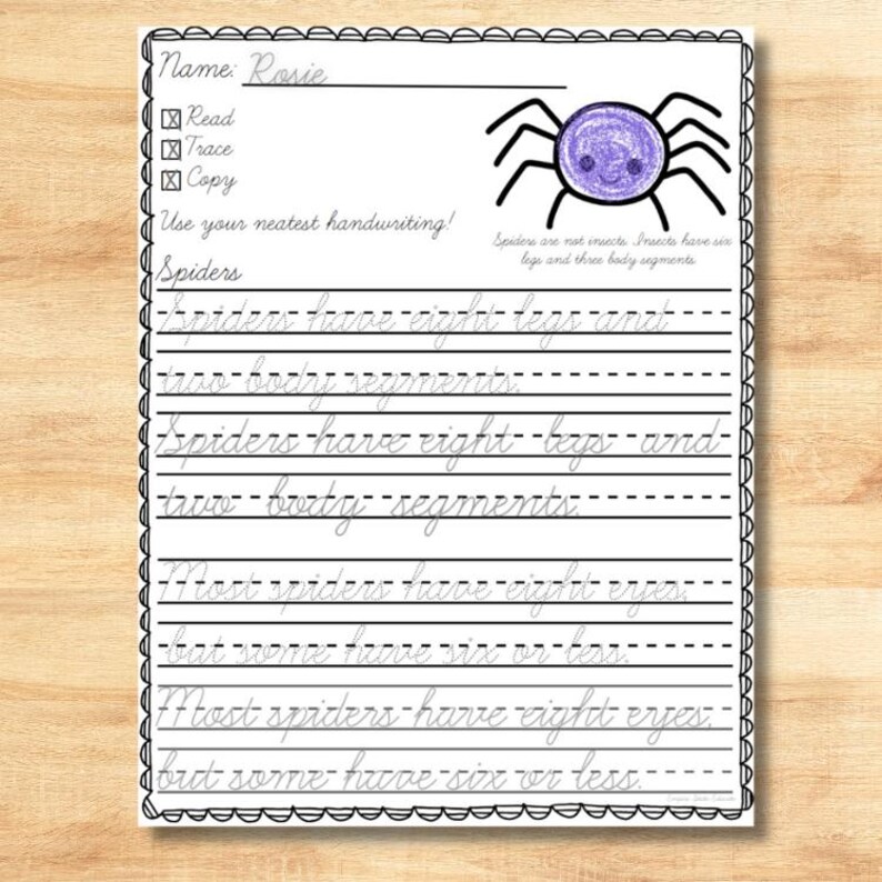 October Cursive Handwriting Practice Pages Cursive Writing Worksheets ...