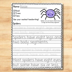 October Handwriting Packet Handwriting Practice Pages for Kids - Etsy