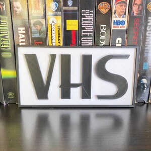 VHS Display Sign Logo Video Store Man Cave Cassette Tape Shelf Movies ...