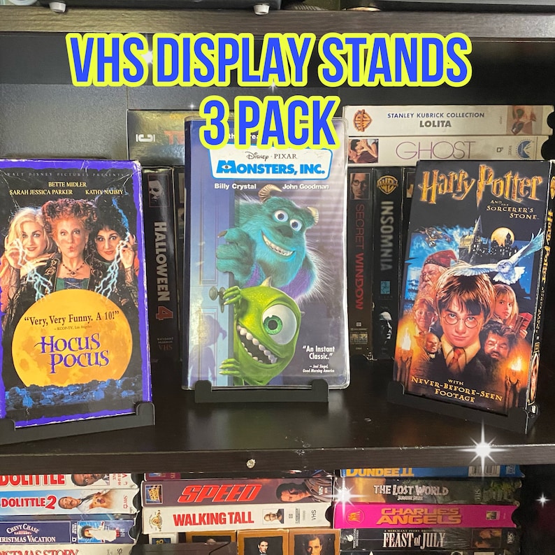 VHS Video Tape Display Stand Holders for Cassette Tapes Movies Films ...