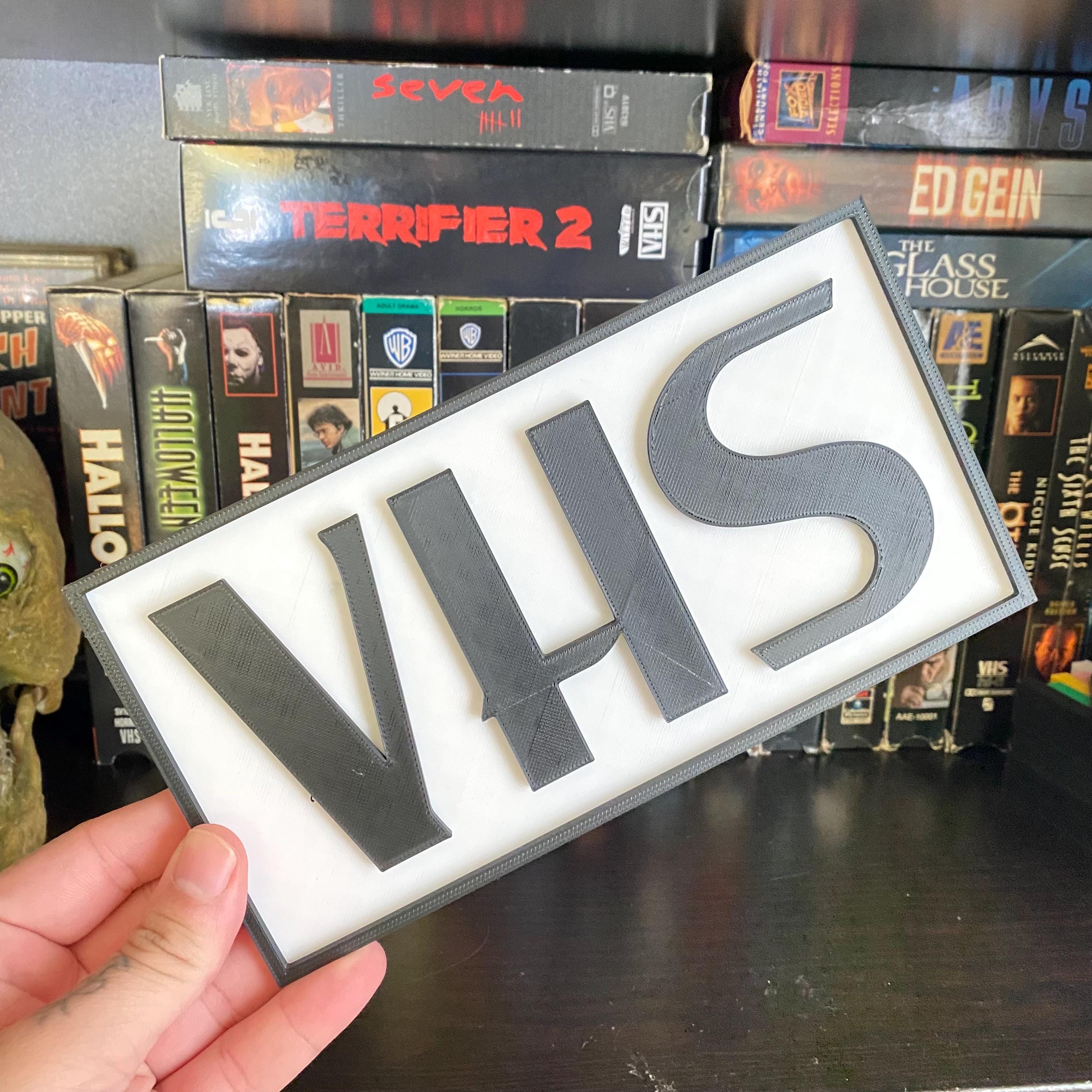 VHS Display Sign Logo Video Store Man Cave Cassette Tape Shelf Movies ...