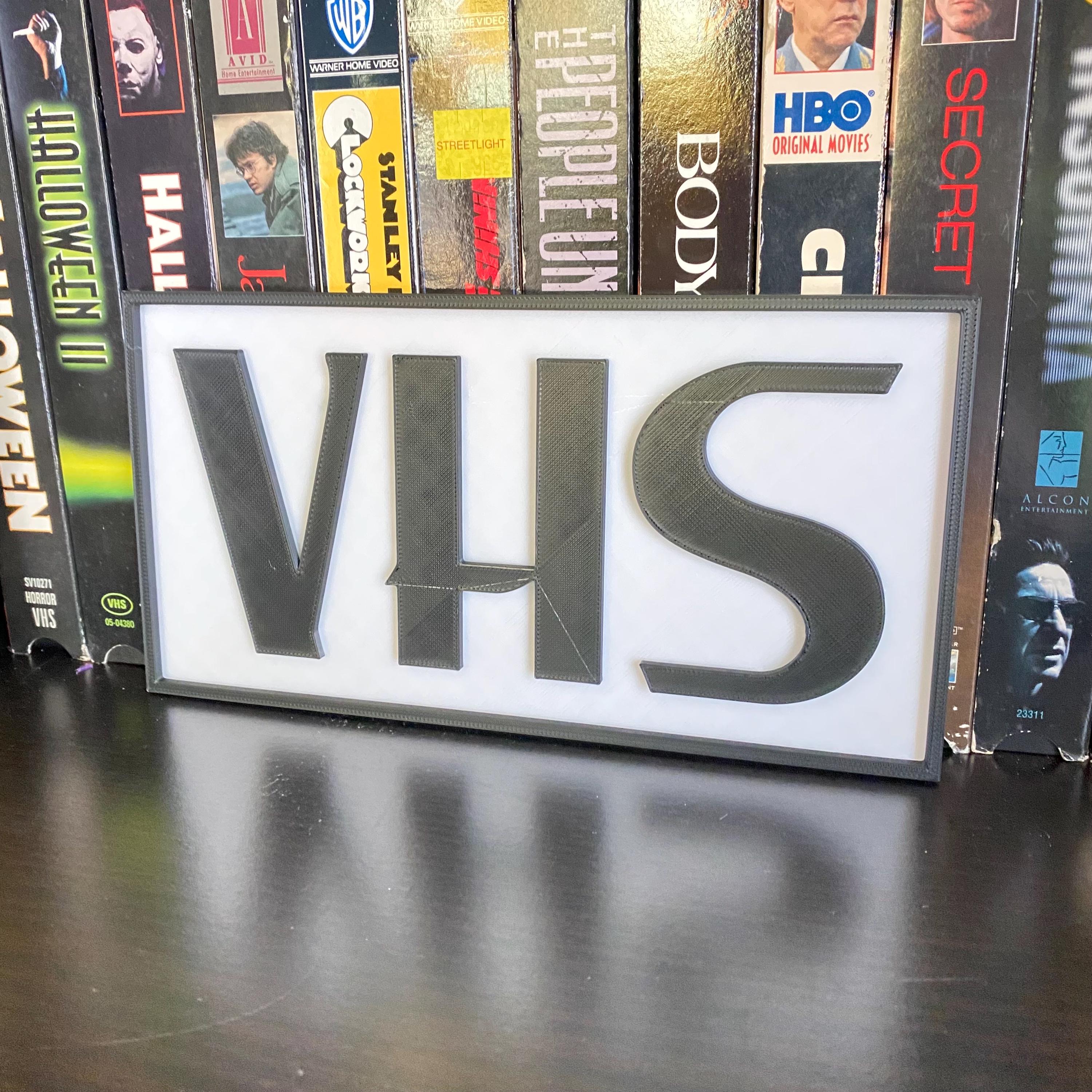 VHS Display Sign Logo Video Store Man Cave Cassette Tape Shelf Movies ...