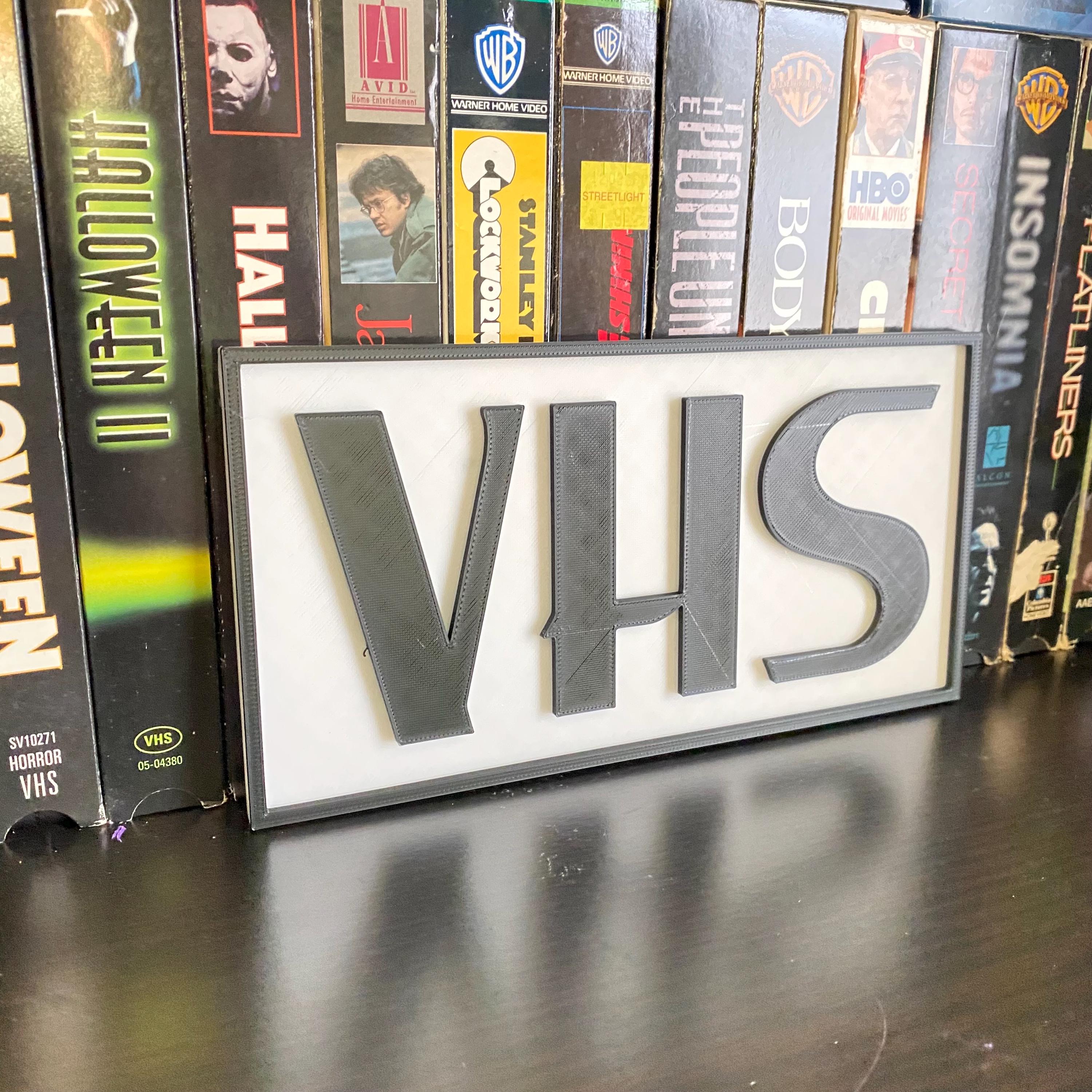 VHS Display Sign Logo Video Store Man Cave Cassette Tape Shelf Movies ...